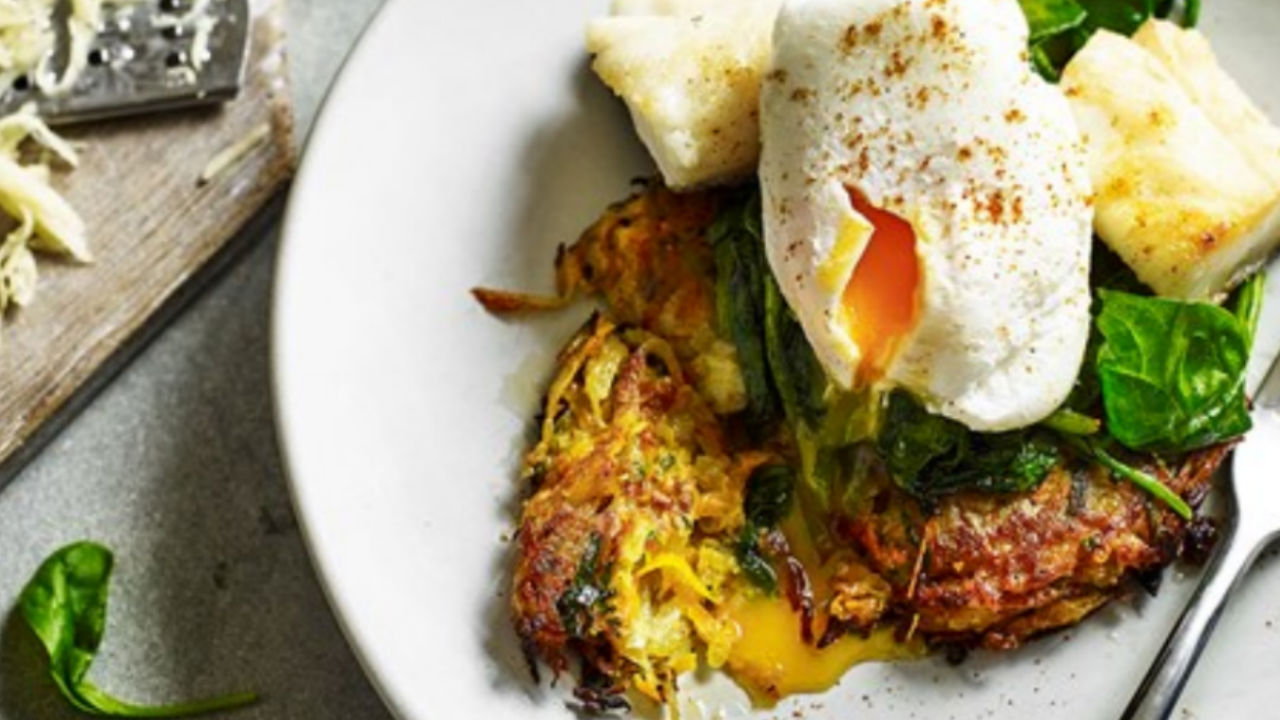 Indian spiced potato rosti, haddock and poached egg | The Six O'Clock Show