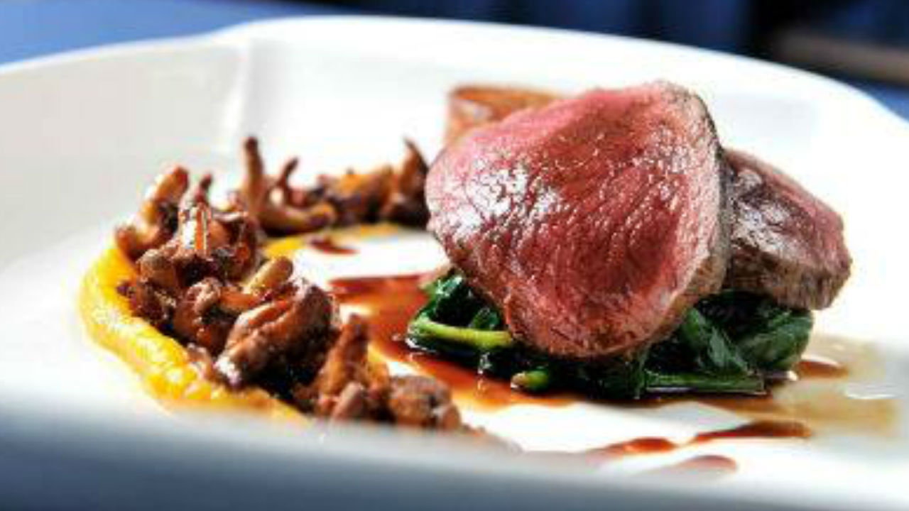 West Cork Dry Aged Beef Filet Onion, Girolle, Leek, Truffle, Curd and ...