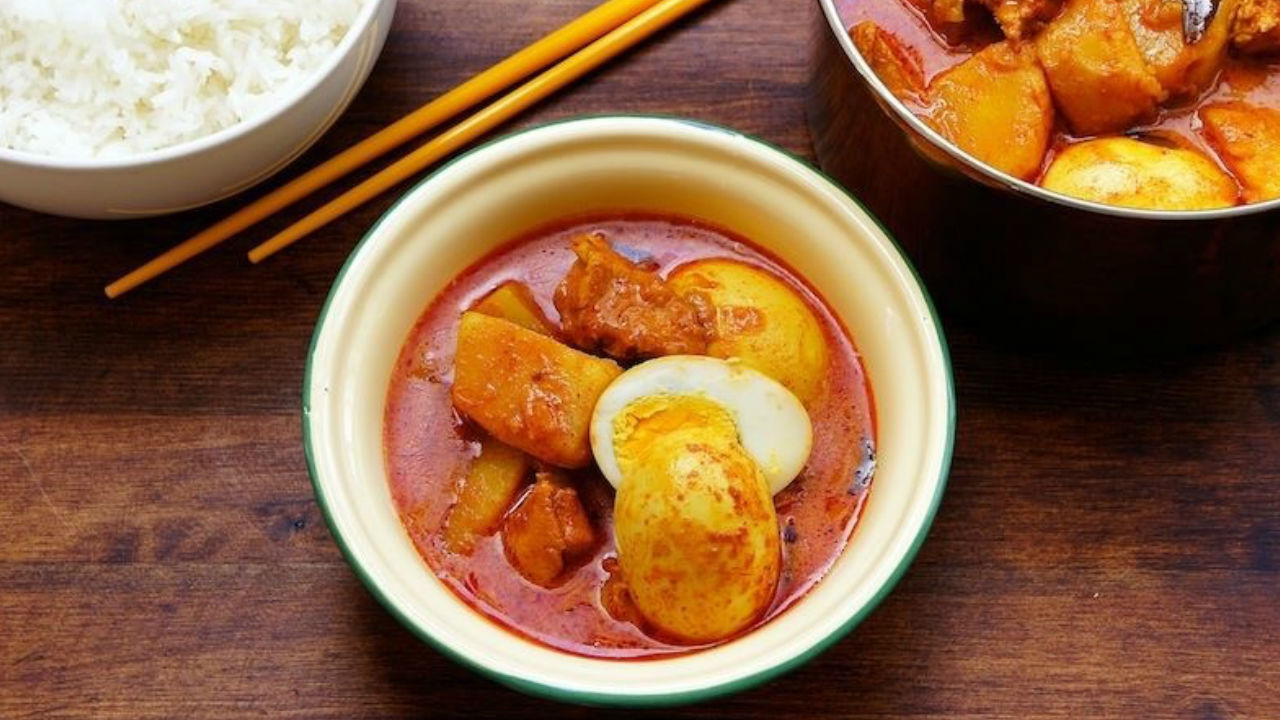 Chicken Curry Malay Style with Potatoes, Hen Egg and Coconut Milk, with ...