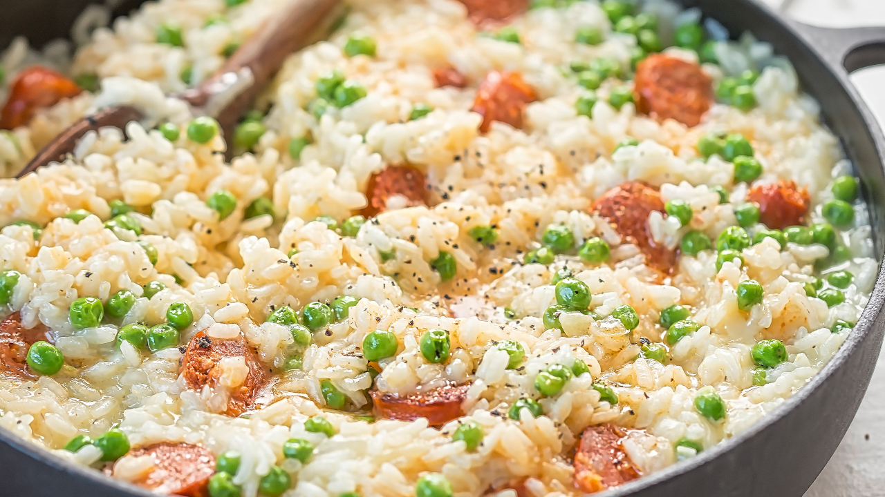 Risotto with Summer Peas and Mint and Crispy Chorizo | The Six O'Clock Show